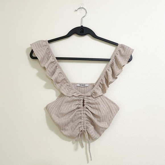 Zara | Tops | Zara Ruched Crop Top | Poshmark